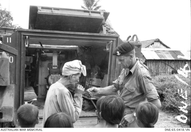 Tan Yuen, Vietnam. 1965-08. Sergeant Bill Bennett, crew commander with ...