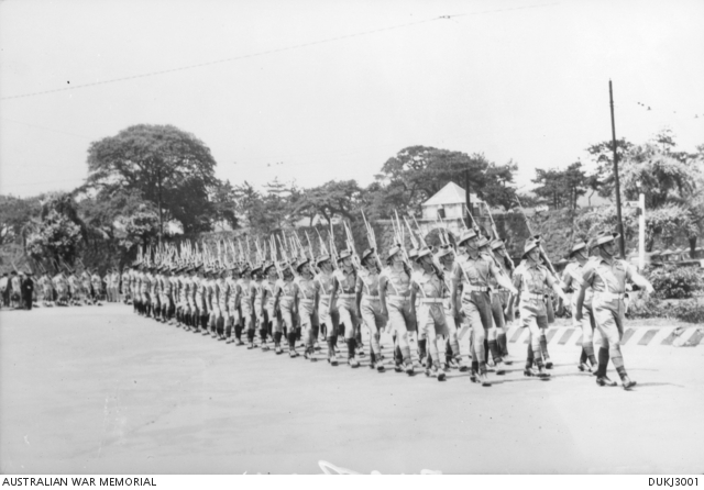 British Commonwealth Occupation Force (BCOF) parade in the grounds of ...