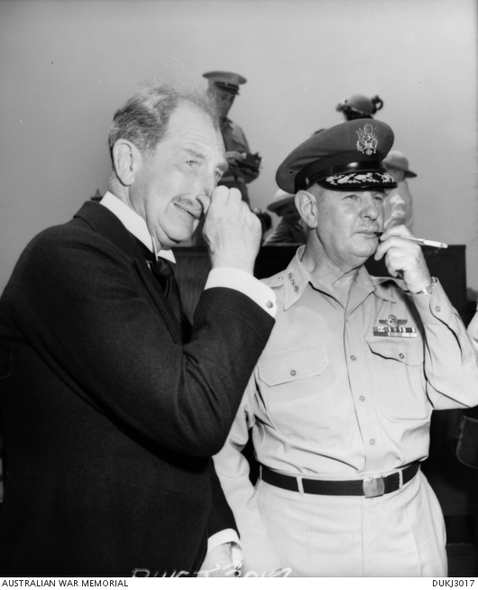 British Commonwealth Occupation Force (BCOF) parade in the grounds of ...