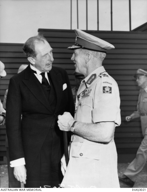 British Commonwealth Occupation Force (BCOF) parade in the grounds of ...