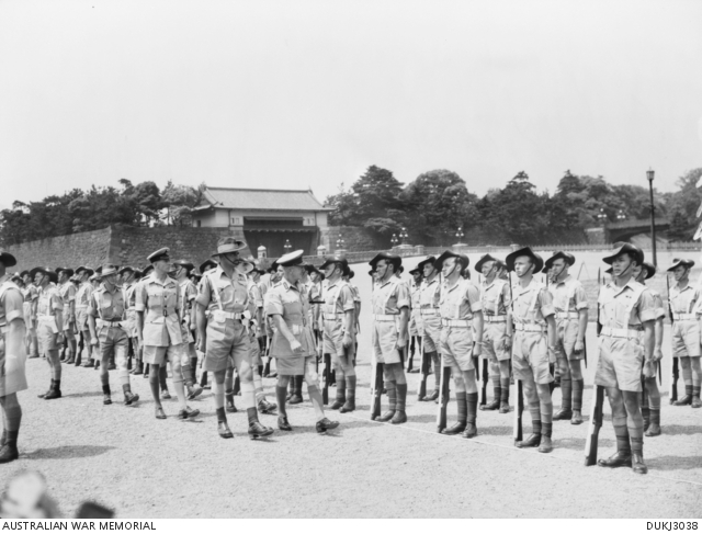 British Commonwealth Occupation Force (BCOF) parade in the grounds of ...