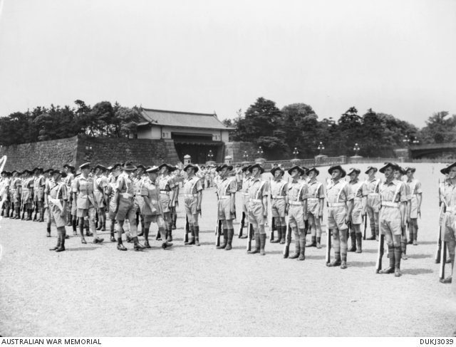 British Commonwealth Occupation Force (BCOF) parade in the grounds of ...