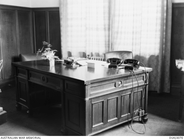 Interior view of an official British Commonwealth Occupation Force ...