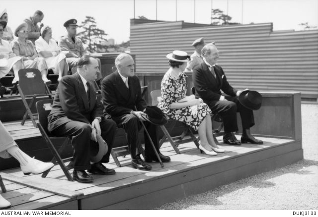 British Commonwealth Occupation Force (BCOF) parade in the grounds of ...