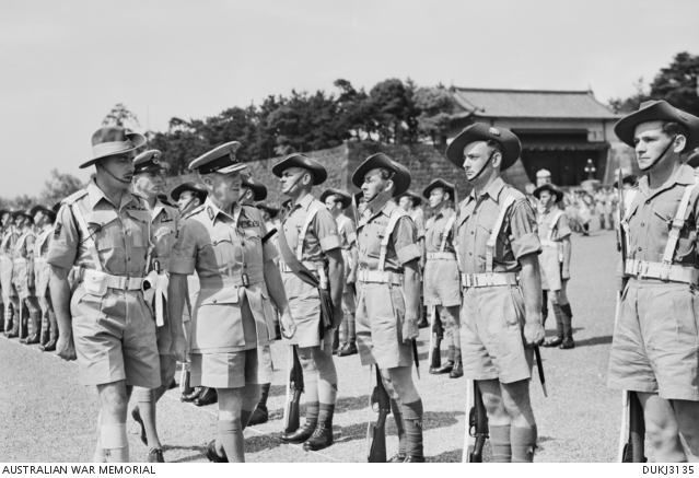 British Commonwealth Occupation Force (BCOF) parade in the grounds of ...