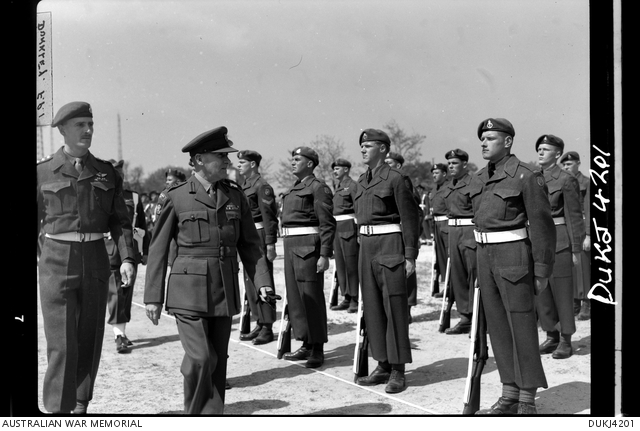 Brigadier R King CBE DSO presided over a parade of British Commonweatlh ...