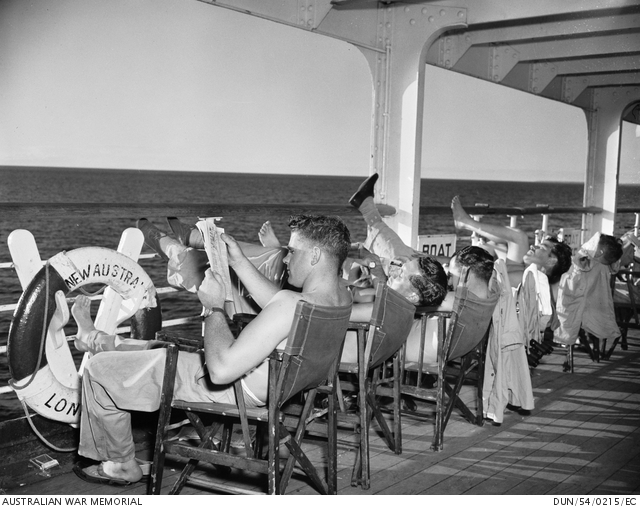18 April 1954. Troops returning from Korea on the New Australia ...