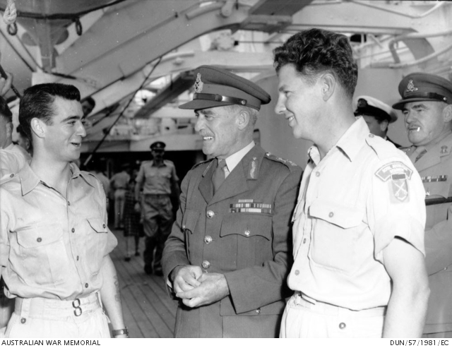 Australia. 26 September 1957. Lieutenant General R. G. Pollard (centre ...