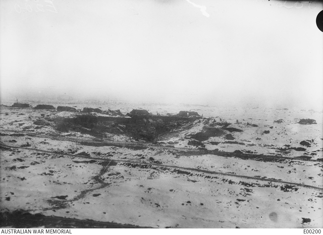 A view from K Trench, Mouquet Farm early 4 February 1917, looking ...