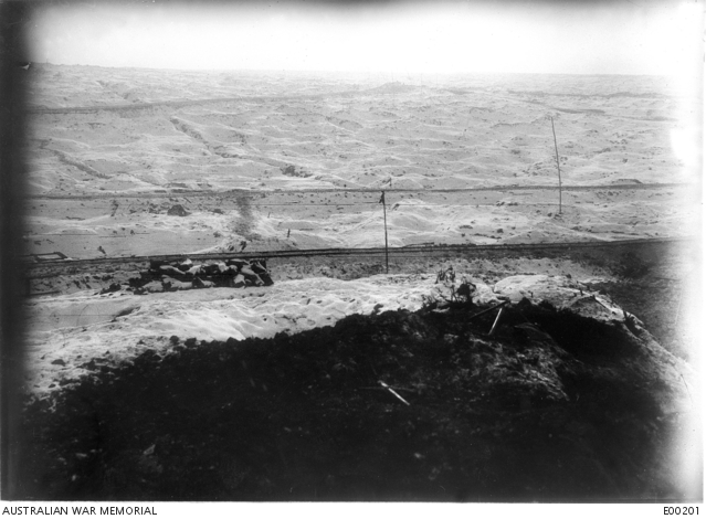View from the quarry in front of Mouquet Farm, in France, looking south ...