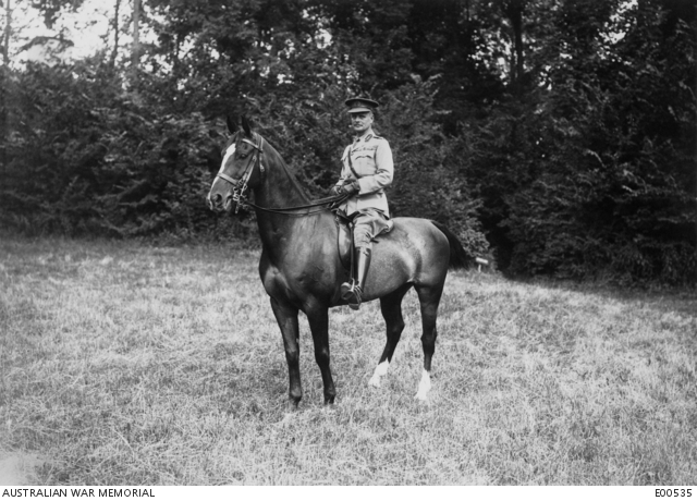 Lieutenant General Sir William Riddell Birdwood mounted on a horse in ...