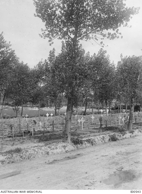 Rows of Australian graves in a section of the Australian Cemetery ...