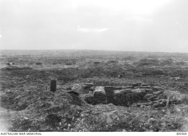 A view of the old battlefield of Mouquet Farm, in December 1916 ...
