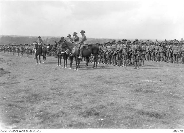 A scene at the review of the 5th Australian Infantry Division, by the ...