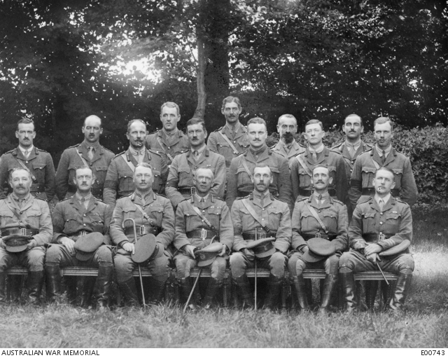 Group portrait of the staff of the 5th Australian Division. Identified ...