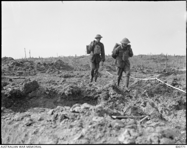 Two unidentified water carriers of the 47th Battalion, AIF, near ...