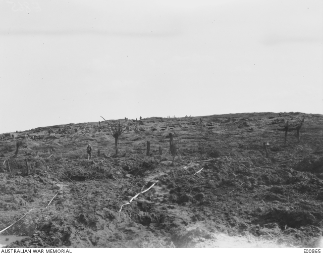 The western ridge of Westhoek Ridge, in the Ypres sector, showing the ...