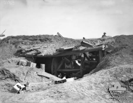 View of a German gun in a well sheltered gun pit between Westhoek and ...