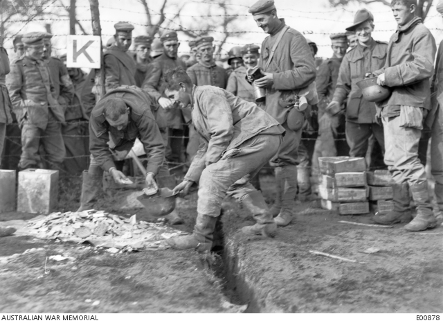 German prisoners receiving rations exactly the same as those issued to ...