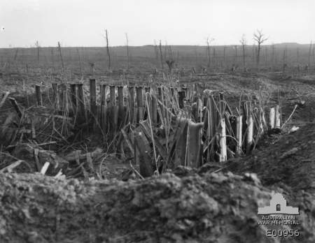 View of an uncompleted strong point used by the Germans as an ...