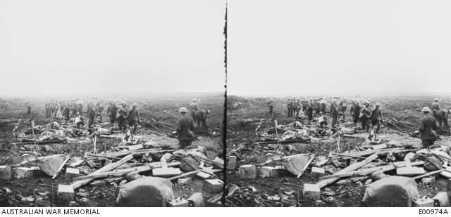 German prisoners bringing in wounded to the Regimental Aid Post near ...