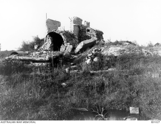 View of a smashed German strong point at Pozieres. This emplacement was ...