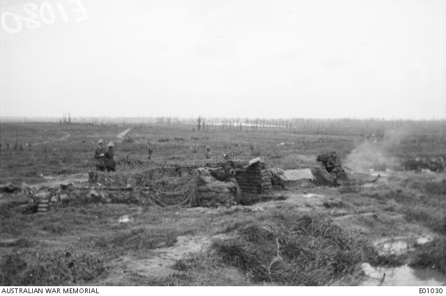 Australian artillery in the third Battle of Ypres. The 105th Battery (4 ...