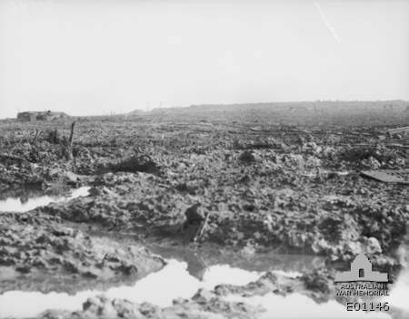 A view of the battlefield near Retaliation Farm, looking towards ...