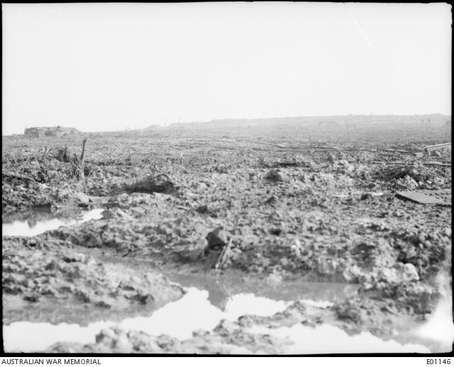 A view of the battlefield near Retaliation Farm, looking towards ...