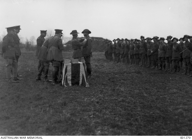 General Sir William Riddell Birdwood presenting medals to members of ...