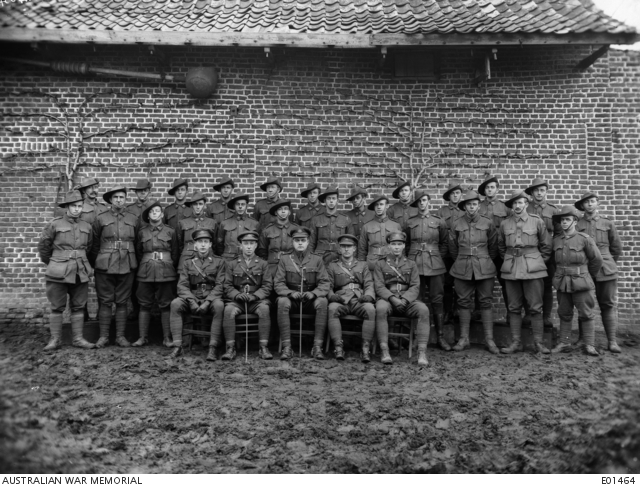 Group portrait of officers and NCOs of the 9th Machine Gun Company, at ...
