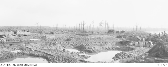 View of Bellewaarde Ridge (left), Clapham Junction, (through Chateau ...