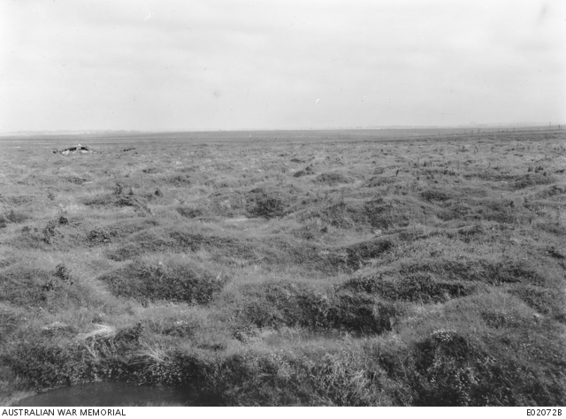 View of the Pozieres battlefield taken from the Windmill looking ...