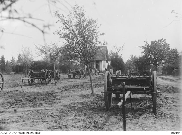 4.5 inch Howitzer Ammunition wagons in the 112th Howitzer Battery wagon ...