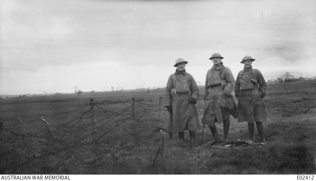 Brigadier General Lesslie and Staff, inspecting the apron wire ...