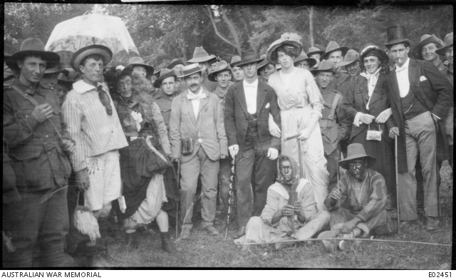 A group of members of the 13th Brigade in fancy dress at the Brigade ...