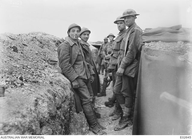 Australians of the 37th Battalion and French Colonial troops at the ...