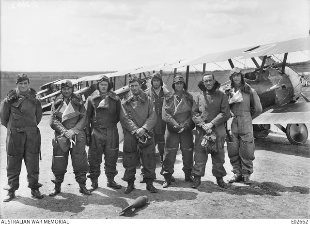Officers of C Flight, No. 4 Squadron, Australian Flying Corps (AFC) in ...