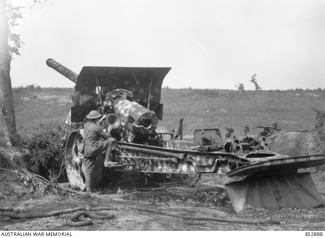 A 'Rubber' (high velocity) gun, captured by the Australians near ...
