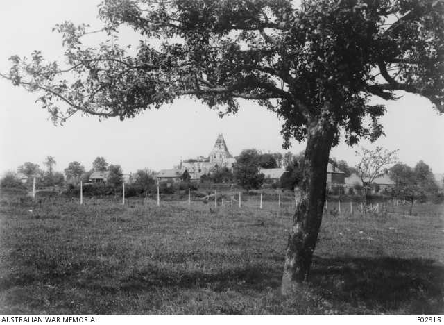 A view of the village of Framerville showing the church which was used ...