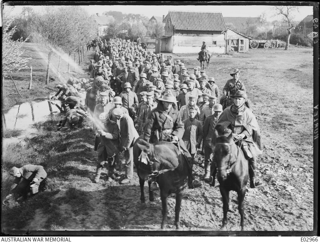 A photograph taken on the Demuin Road, near Villers-Bretonneux, showing ...