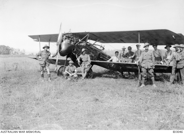An enemy aeroplane brought down by an Australian machine gunner, on 23 ...