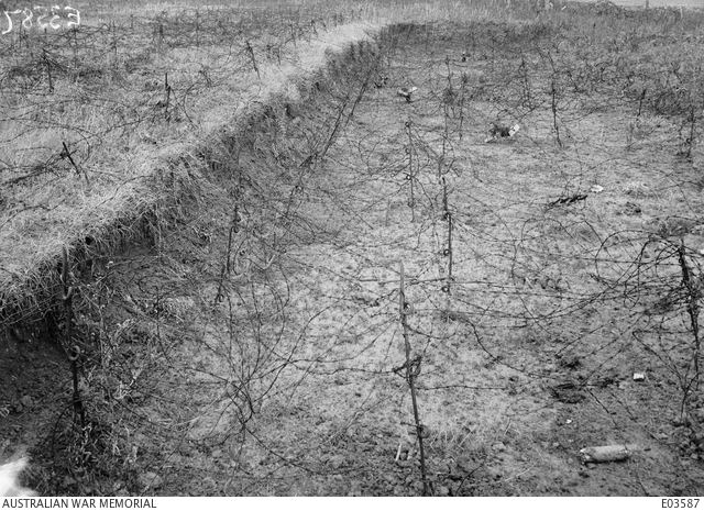 A section of the Hindenburg Defences near Malakoff Farm, photographed ...