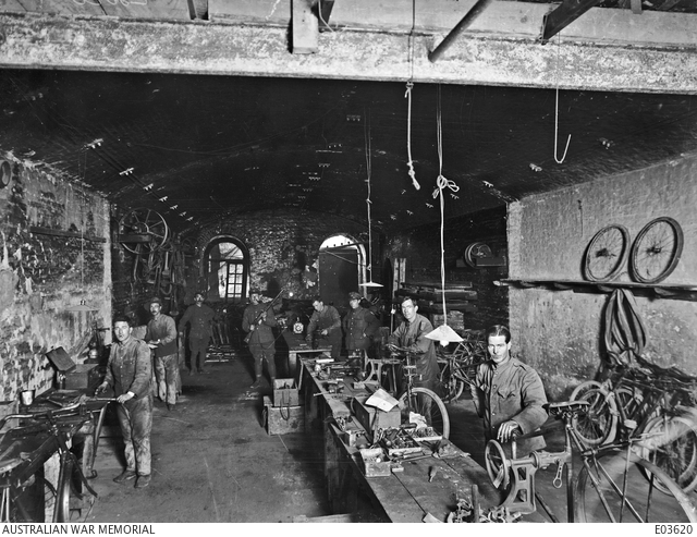 View of the Armourer's Workshop at the Australian Ordnance Corps Depot ...