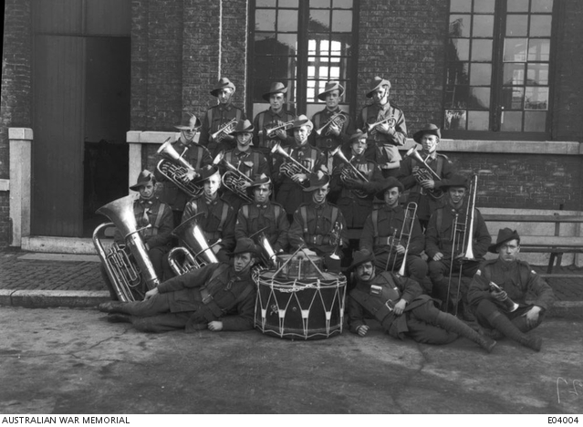 An outdoors group portrait of unidentified members of the 12th ...