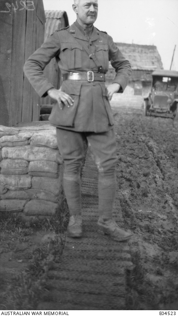 An outdoors informal portrait of Major Arthur Graham Butler DSO of the ...