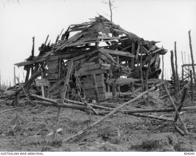 The ruins of Aeroplane Farm House. Earlier a German LVG CV aircraft ...