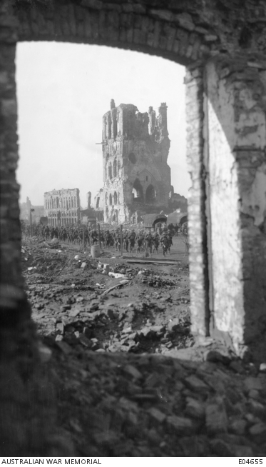 View from the window of a shell-wrecked building opposite the Square of ...