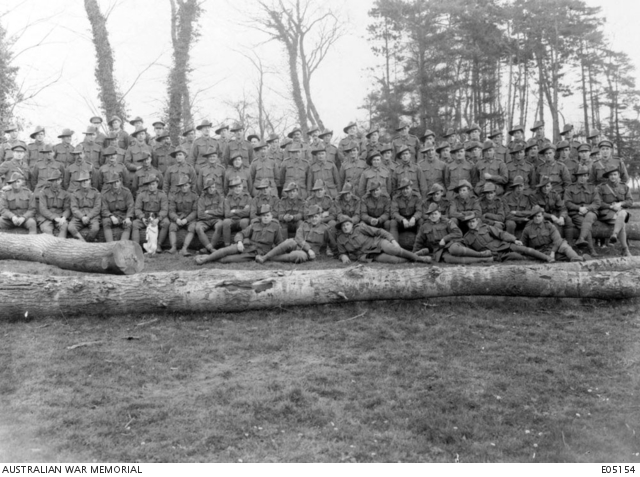 An outdoors group portrait of unidentified members of the 43rd ...