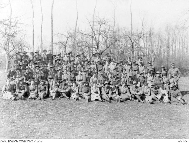 St Maxent, France. An outdoors group portrait of unidentified members ...